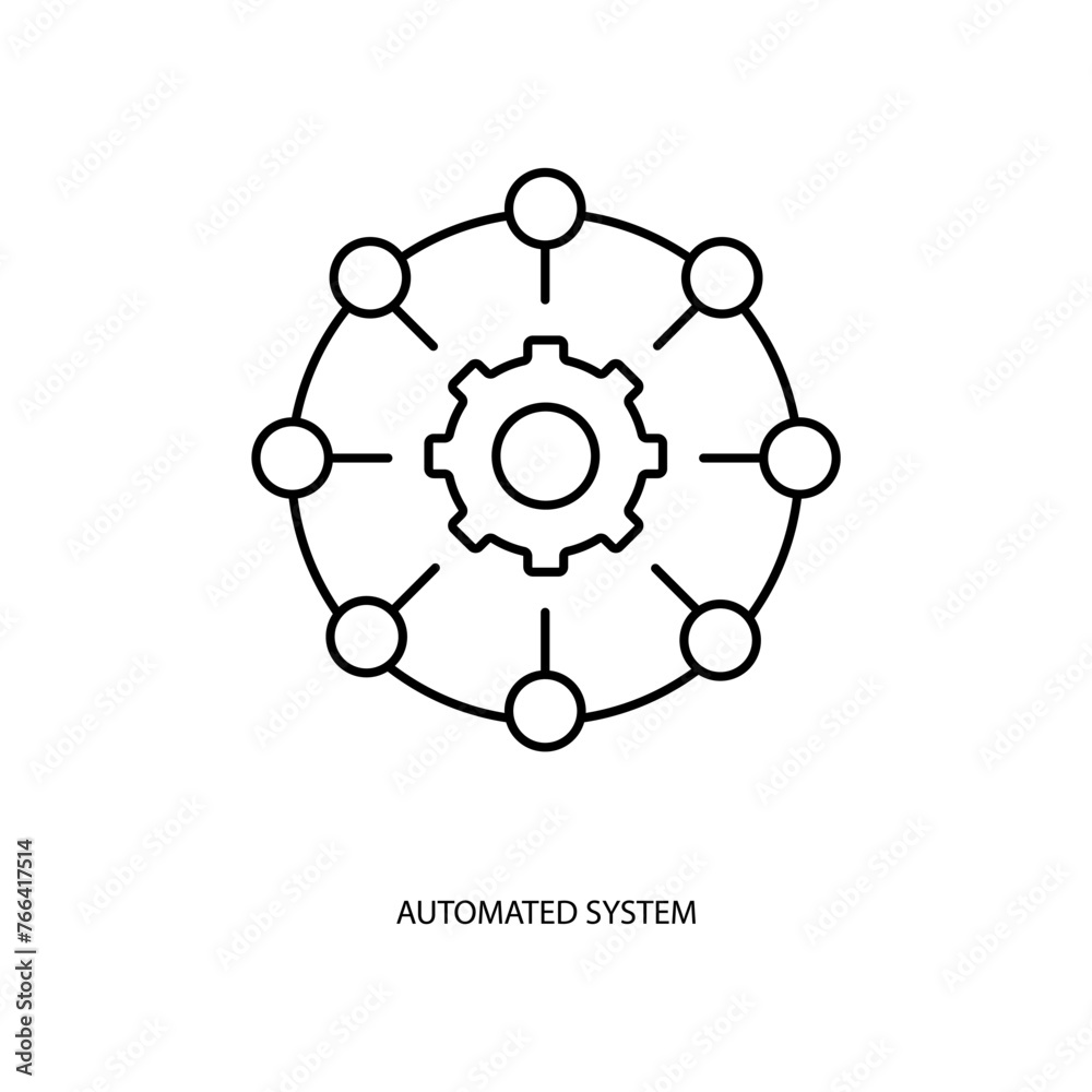 automated system concept line icon. Simple element illustration ...