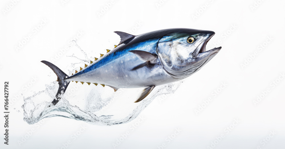 Bluefin tuna isolated on white background, thynnus saltwater fish ...