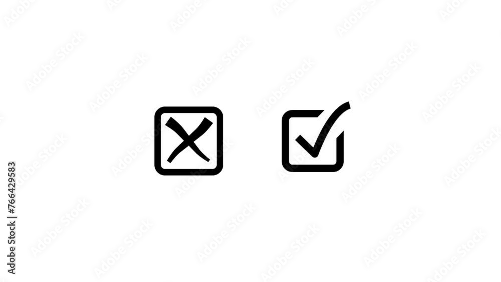 Check mark symbol with Cross symbol animation. Wrong mark and Check ...