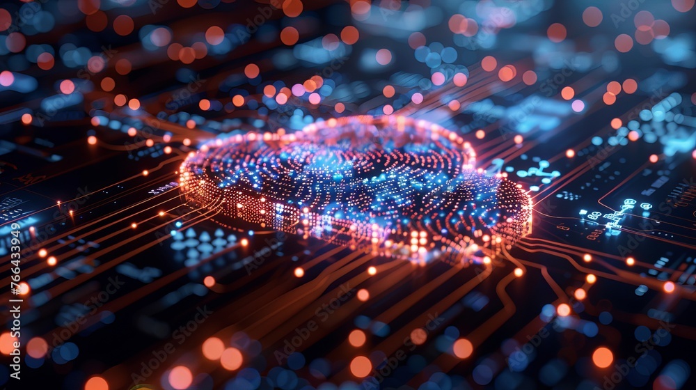 Conceptual illustration of cloud identity security, presenting a cloud ...