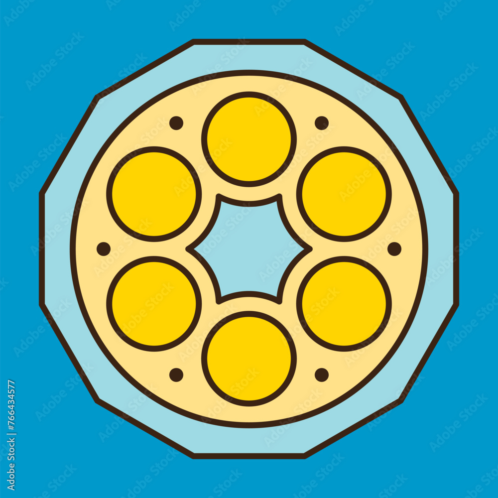 Passover plate flat icon. Passover vector icon collection. Exodus from ...