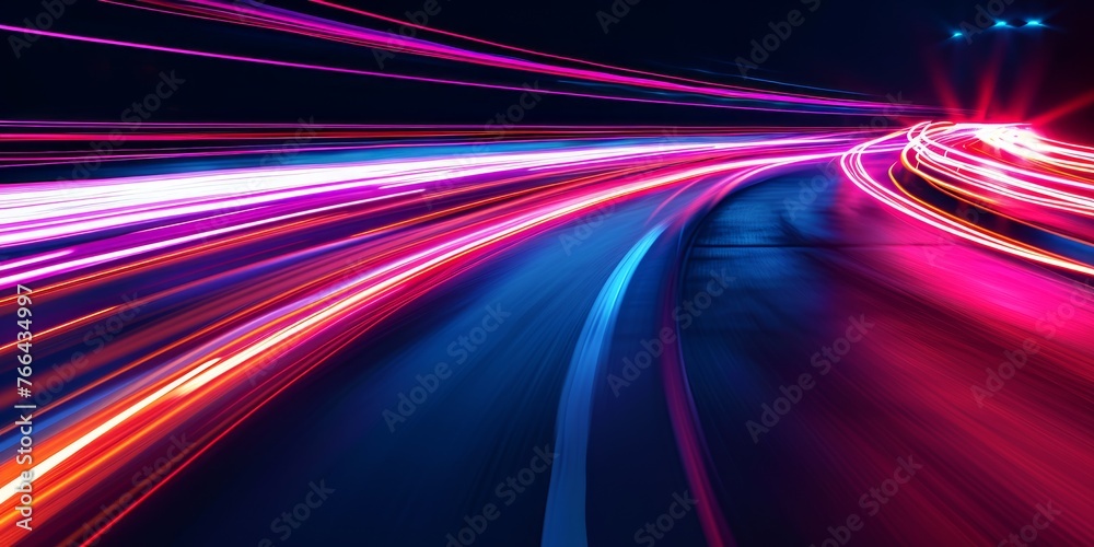 Car motion trails. Speed light streaks background with blurred fast ...