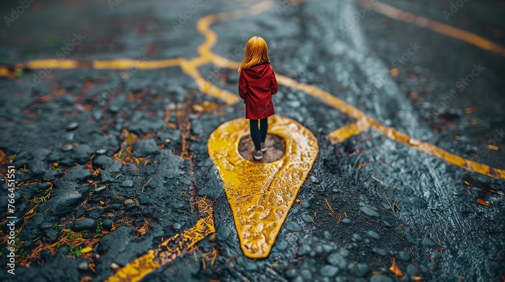 Illustration of a large location symbol icon sign locator marker place ...