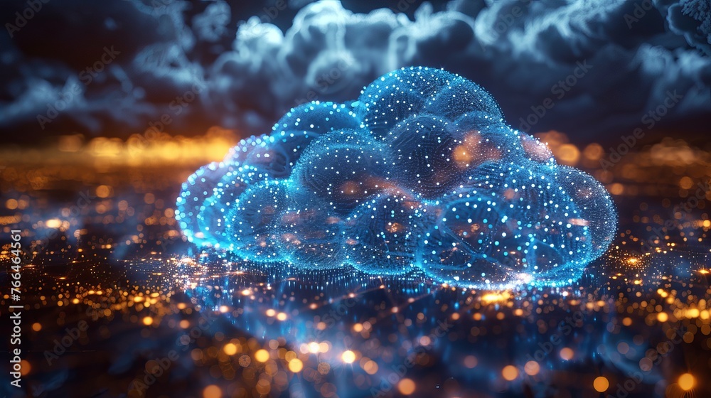 Visual representation of cloud technology, featuring an integrated ...