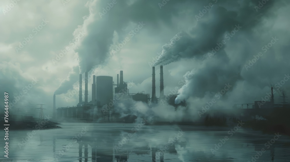 Polluted world. Garbage and waste. Animals suffer from pollution ...