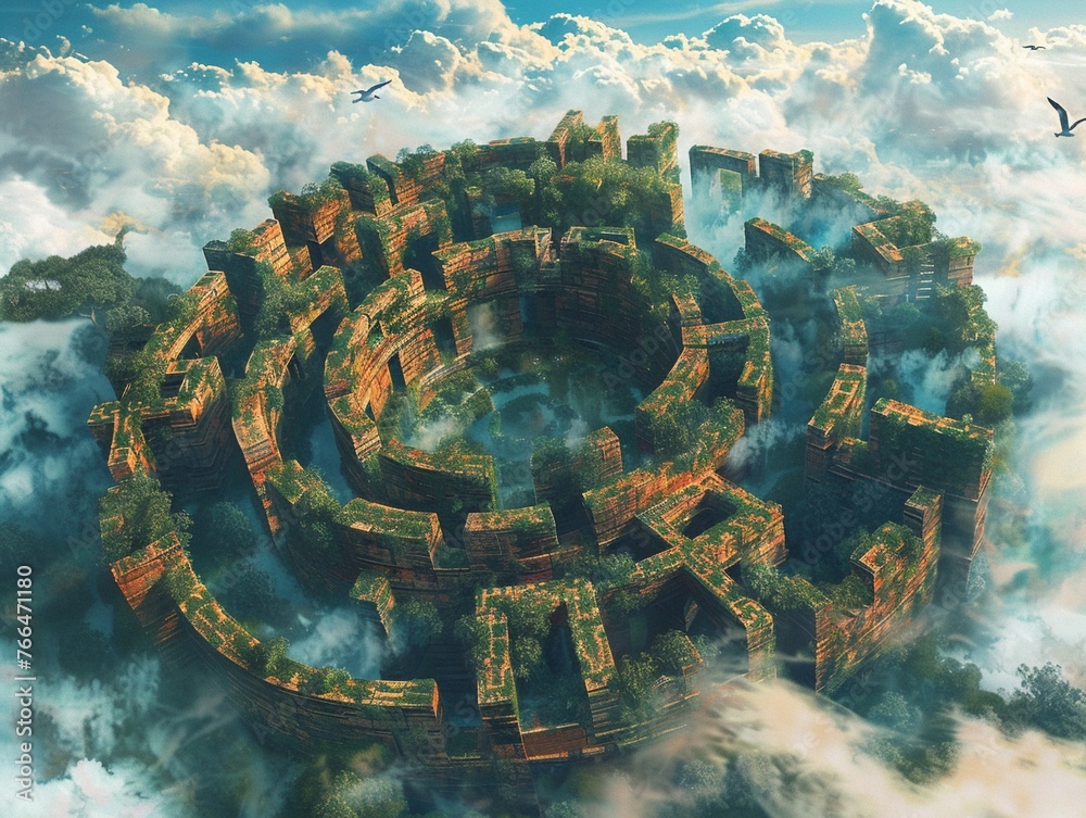 Create a stunning panoramic illustration that visually represents ...