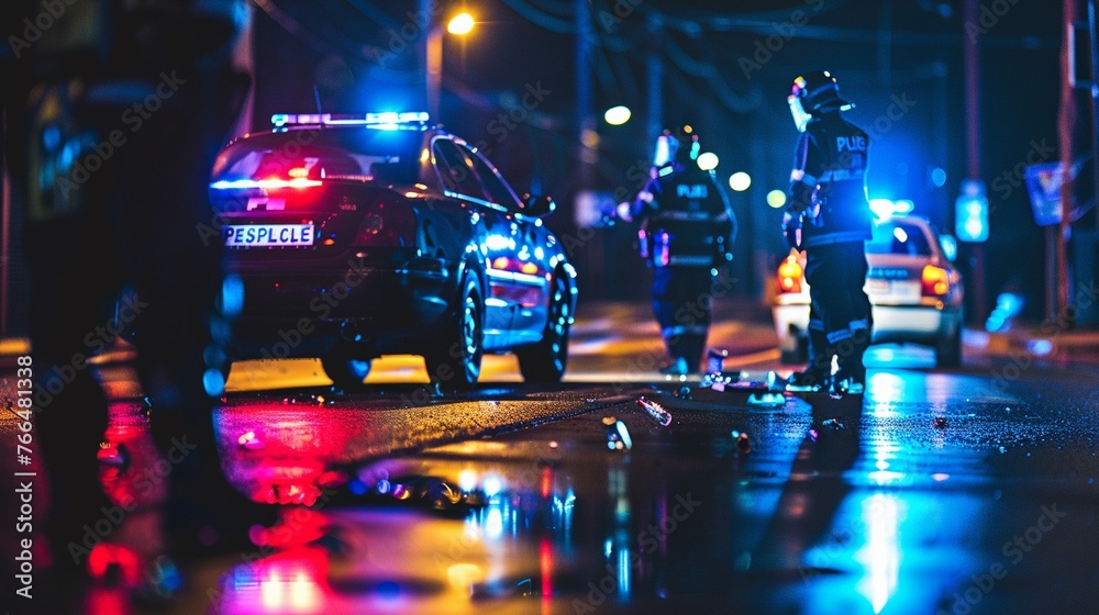 Police Investigation Illustrate police officers conducting an ...