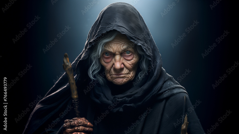 mysterious grandmother witch sorceress fairy-tale character halloween ...