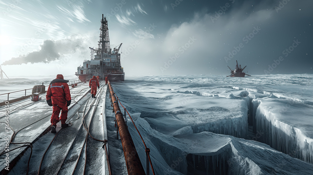 Siberian Oil workers on a remote Siberian oil rig, battling harsh ...