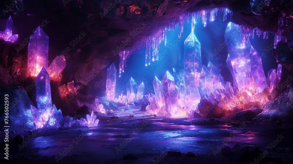 Fantasy Worlds. Crystal Caverns. A cavern filled with crystals and ...
