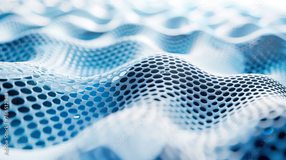 Azure Matrix: Abstract Graphene Mesh in White and Blue. Generative AI ...