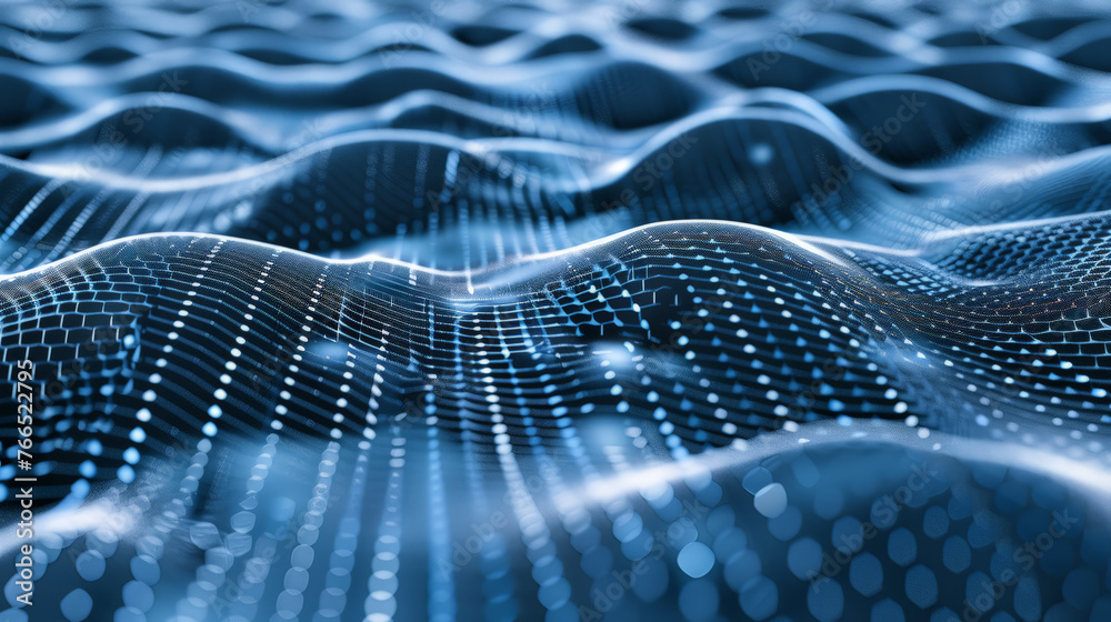 Azure Matrix: Abstract Graphene Mesh in White and Blue. Generative AI ...