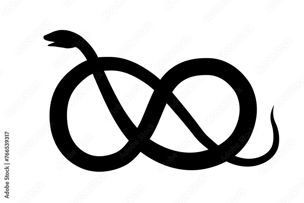Simple illustration of snake with vertical infinity sign body ...