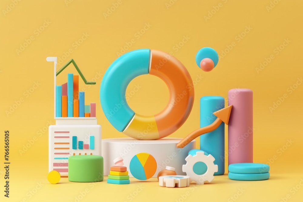 An image showing an icon of chart division with percentage proportion ...