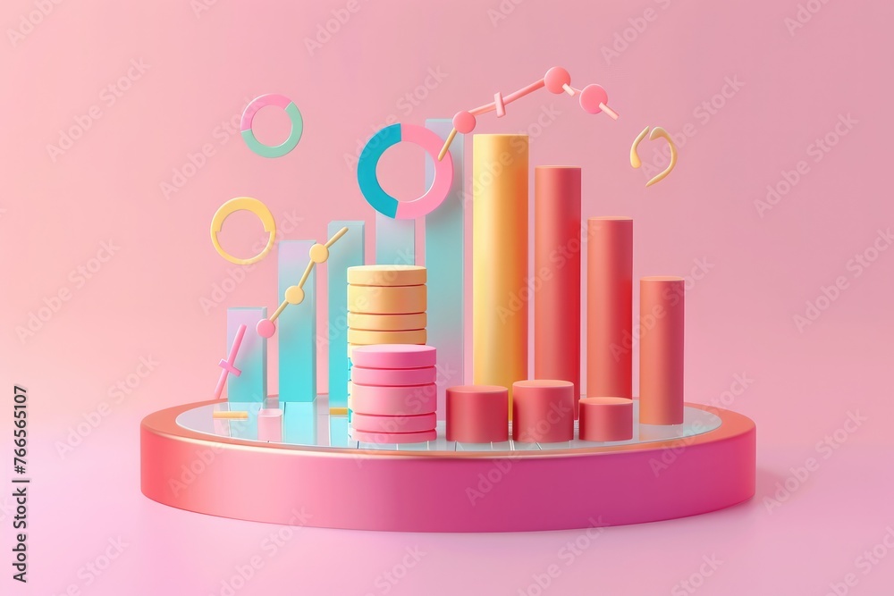An image showing an icon of chart division with percentage proportion ...