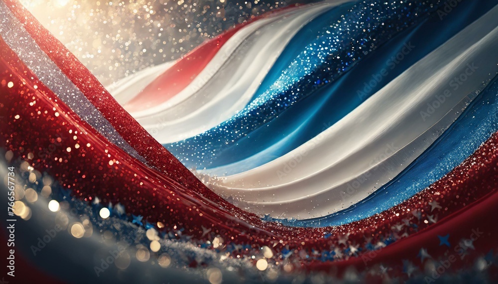 Abstract patriotic red white and blue glitter sparkle background for ...