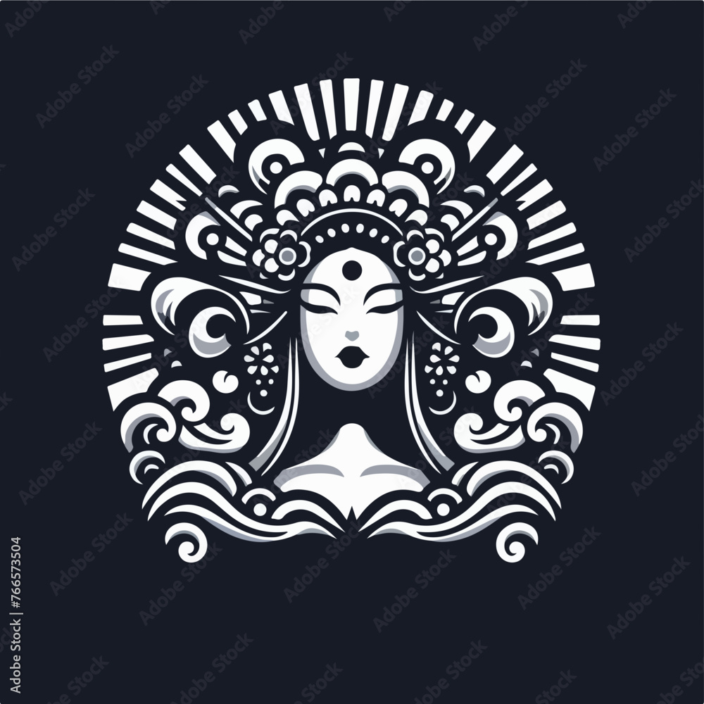Japan mythology gods Amaterasu, Susanoo and Tsukuyomi Stock Vector ...