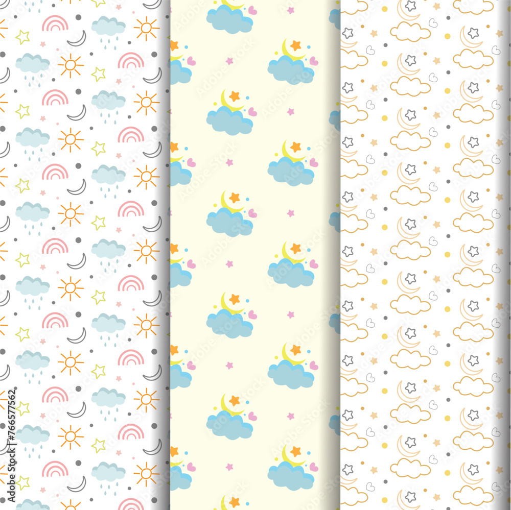 Kids' seamless pattern design for clothing, textiles, posters, and ...