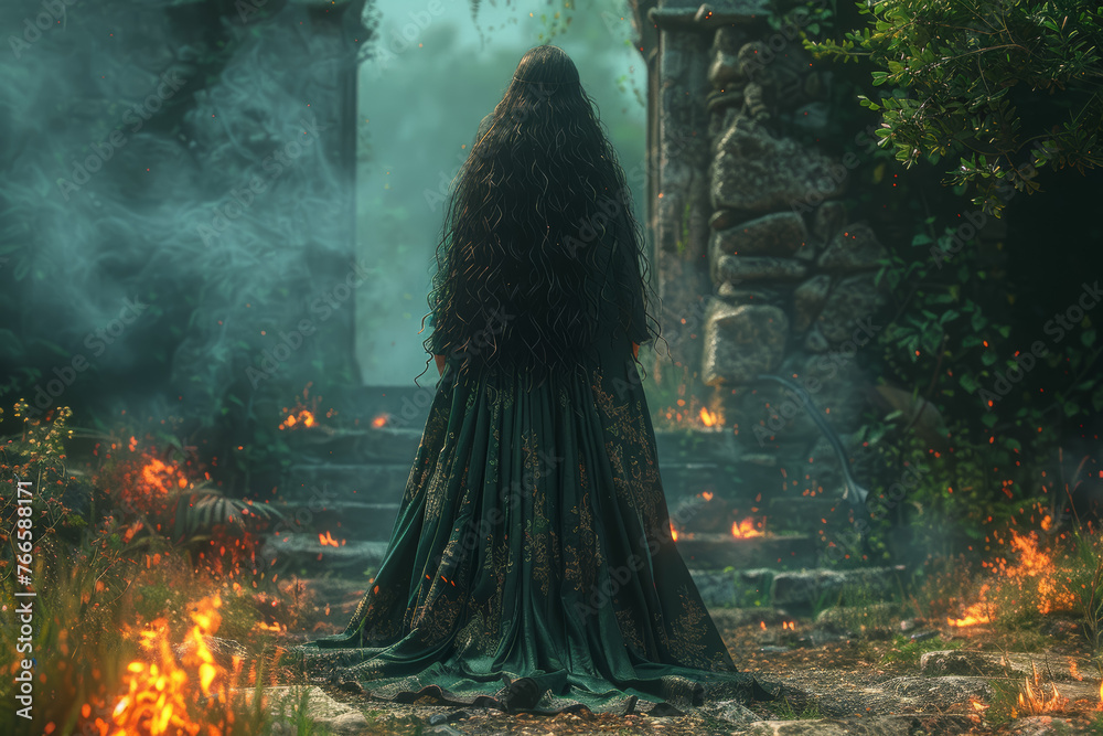 Mystical Hecate, the goddess of witchcraft and magic, stands at the ...