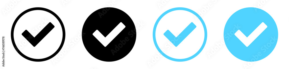check box icon with correct, accept checkmark icons blue tick box ...