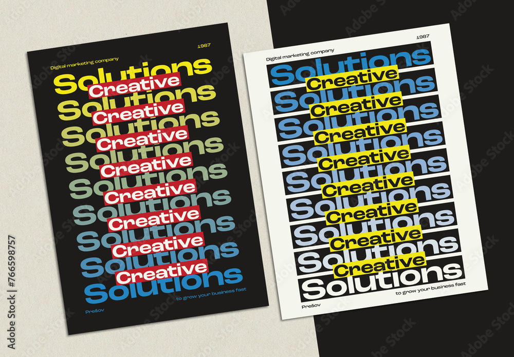 Stylish Stacked Font Poster Design Layout Stock Template | Adobe Stock