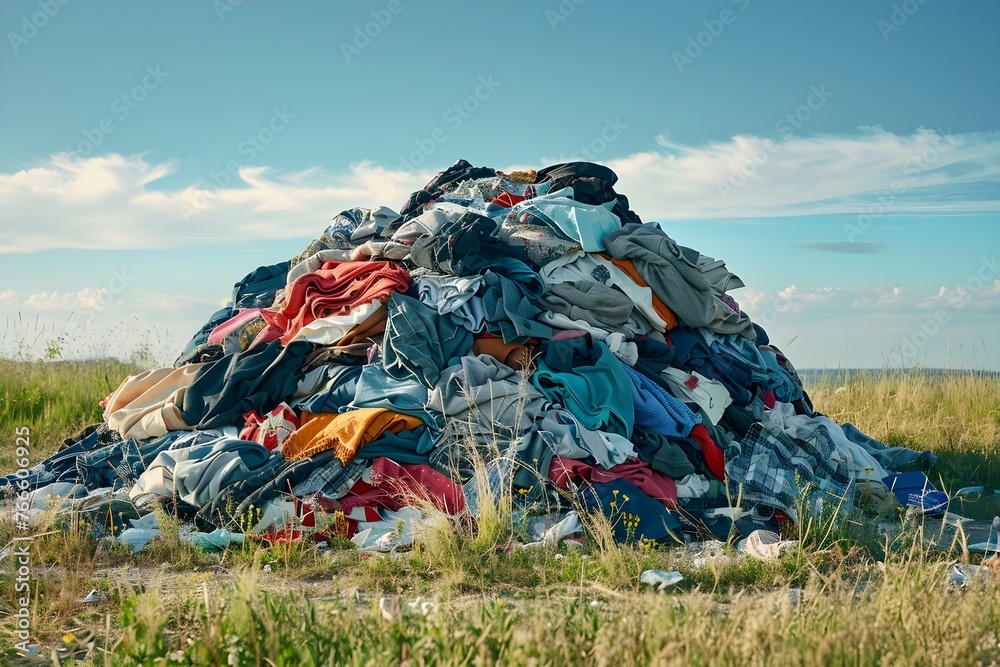 Foto de The Impact of Fast Fashion Waste: A Pile of Discarded Clothes ...