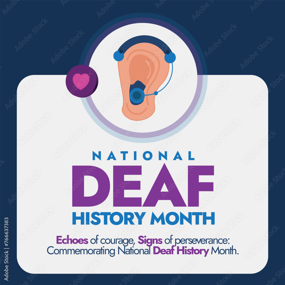 National Deaf History Month. Deaf History Month celebration banner with ...