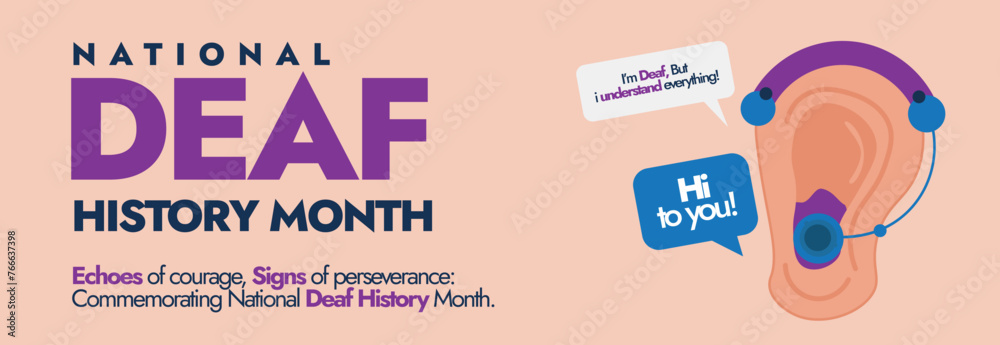 National Deaf history month. Deaf history month celebration cover ...
