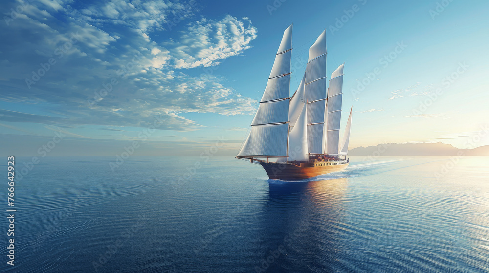 A high-resolution photo capturing a majestic cargo ship equipped with ...