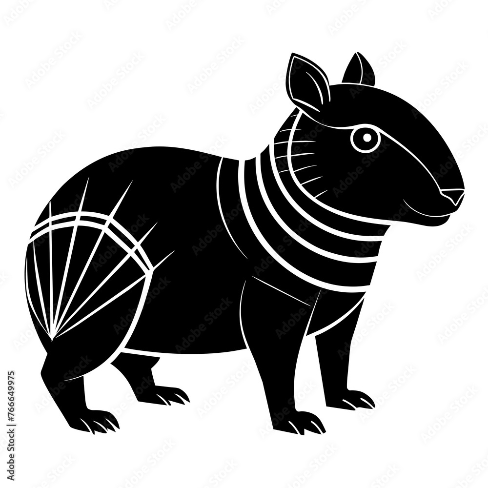 vector capybara, laser cut, white background Stock Vector | Adobe Stock