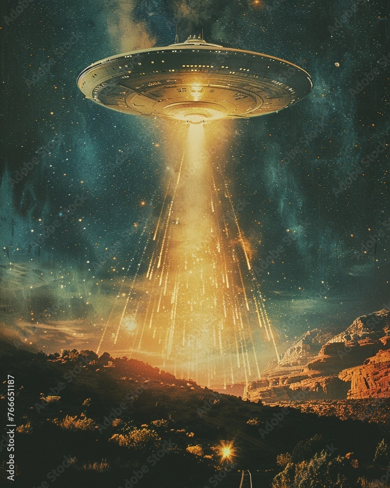 Produce a visually striking poster for a space exploration event ...