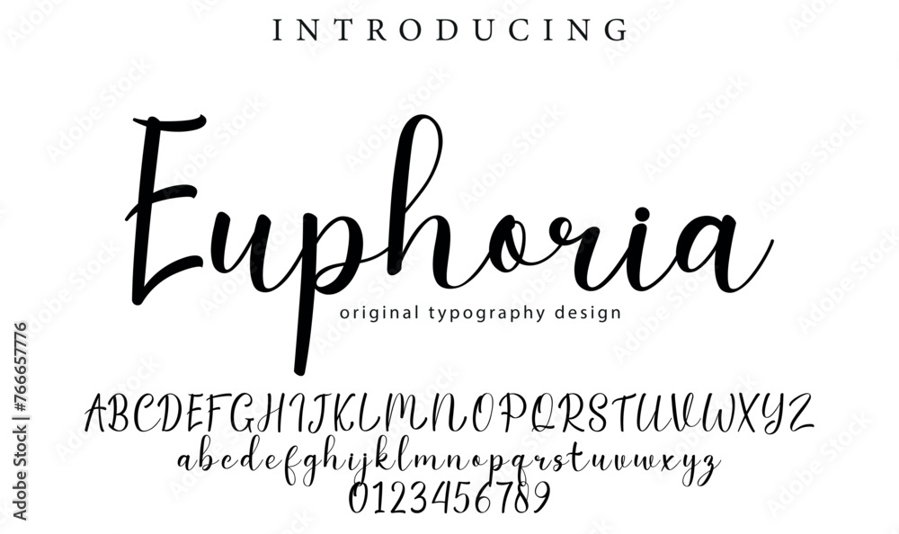 Euphoria Font Stylish brush painted an uppercase vector letters ...