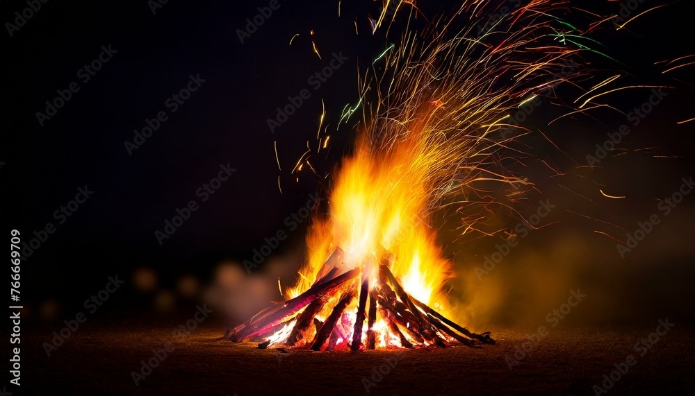 FOGUEIRA DE FESTA JUNINA, SÃO JOÃO ARRAIÁ. FESTA TRADICIONAL DO MÊS DE ...