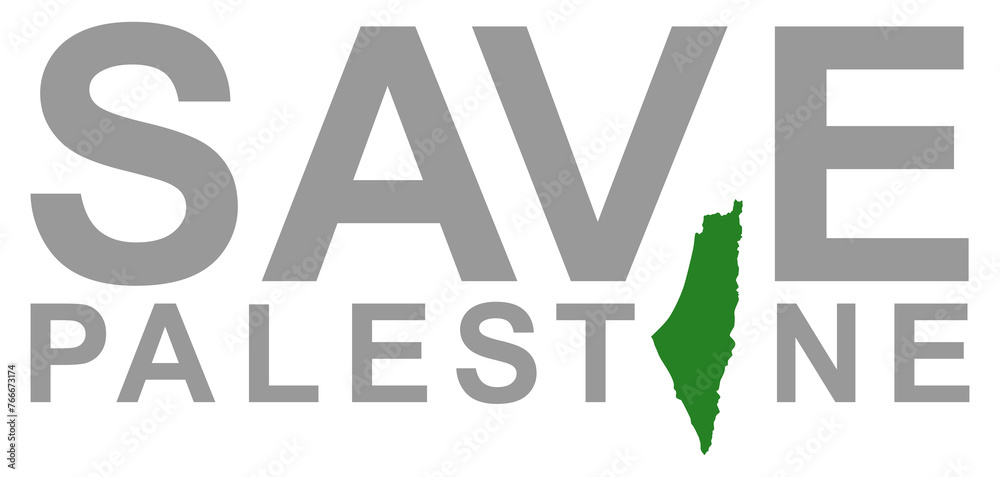 Text Illustration About 'SAVE PALESTINE', can use for Poster, Banner ...