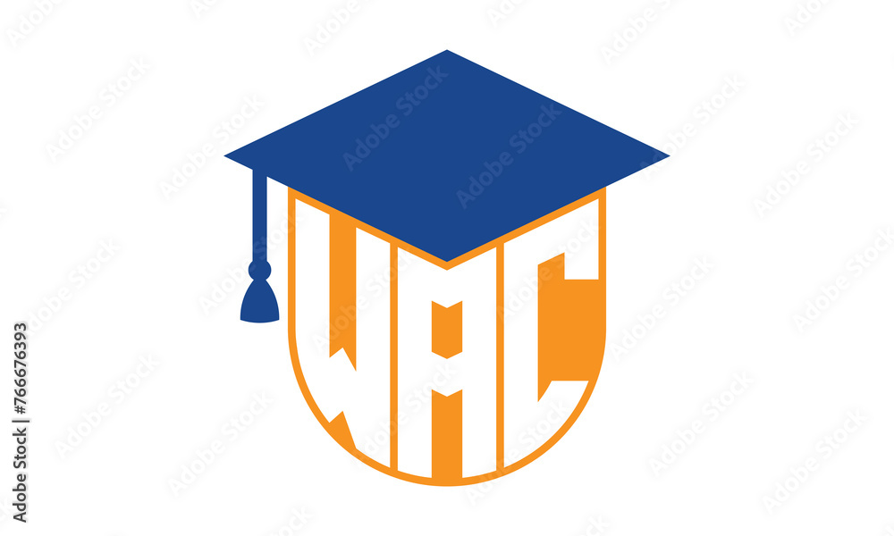 WAC initial letter academic logo design vector template. school college ...
