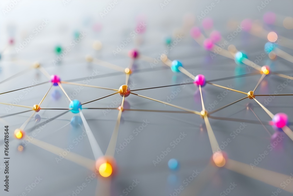 Abstract Representation Of Interconnected Nodes In A Global Healthcare Network Showcasing Data