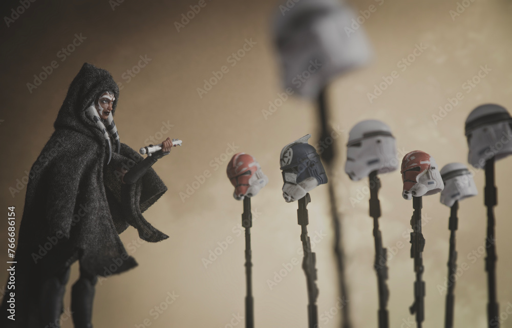 NEW YORK USA, APRIL 2 2024: Star Wars The Clone Wars - Jedi Ahsoka Tano ...