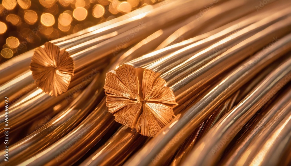 cross section of copper electrical installation cable cord as ...