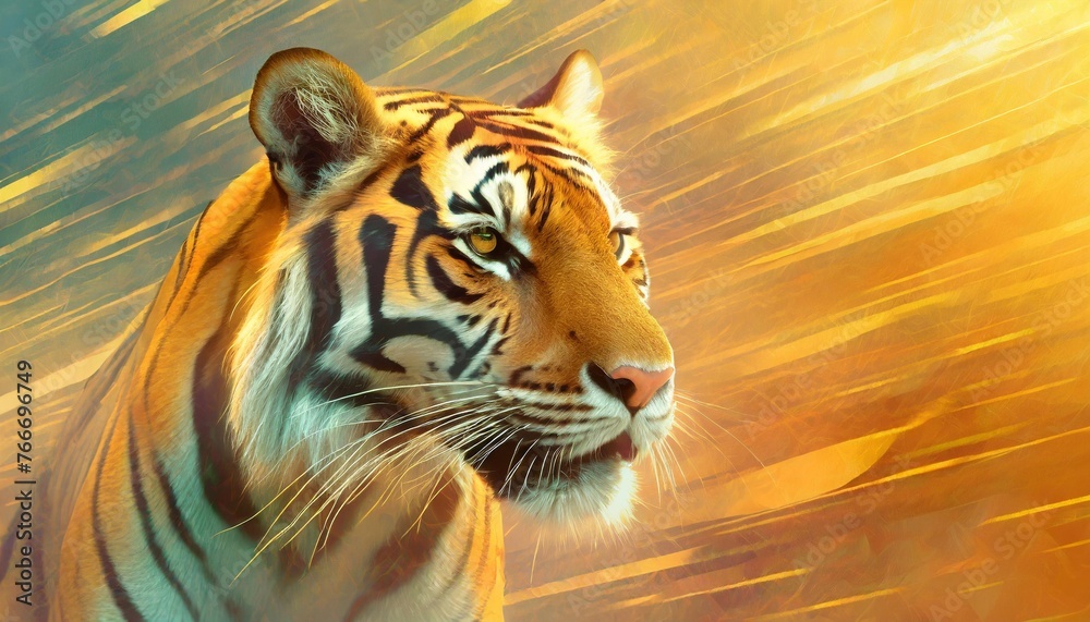 futuristic tiger banner energized tiger electrified tiger banner animal ...
