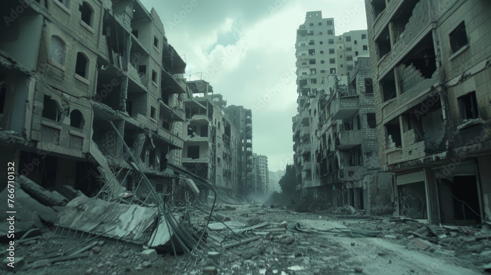 Urban Decay and Renewal Cinematic shots of urban areas affected by ...