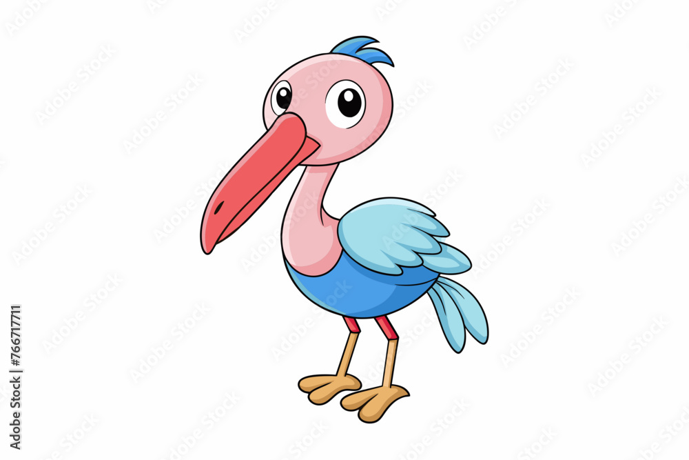 cartoon spoonbill vector illustration Stock Vector | Adobe Stock