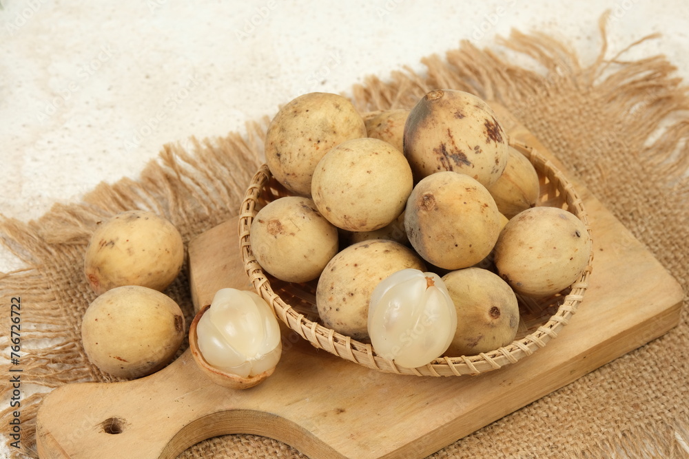 Duku fruit. Duku is a type of fruit belonging to the Meliaceae tribe ...