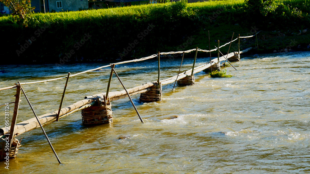 Wood water wheel Baler Machine in Agriculture Farm impeller lifted ...