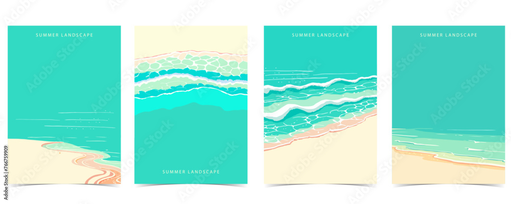 beach background with sea,sand,sky.illustration vector for a4 page ...