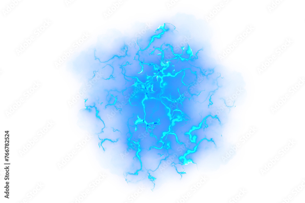 blue lightning effect isolated on transparent background Stock ...