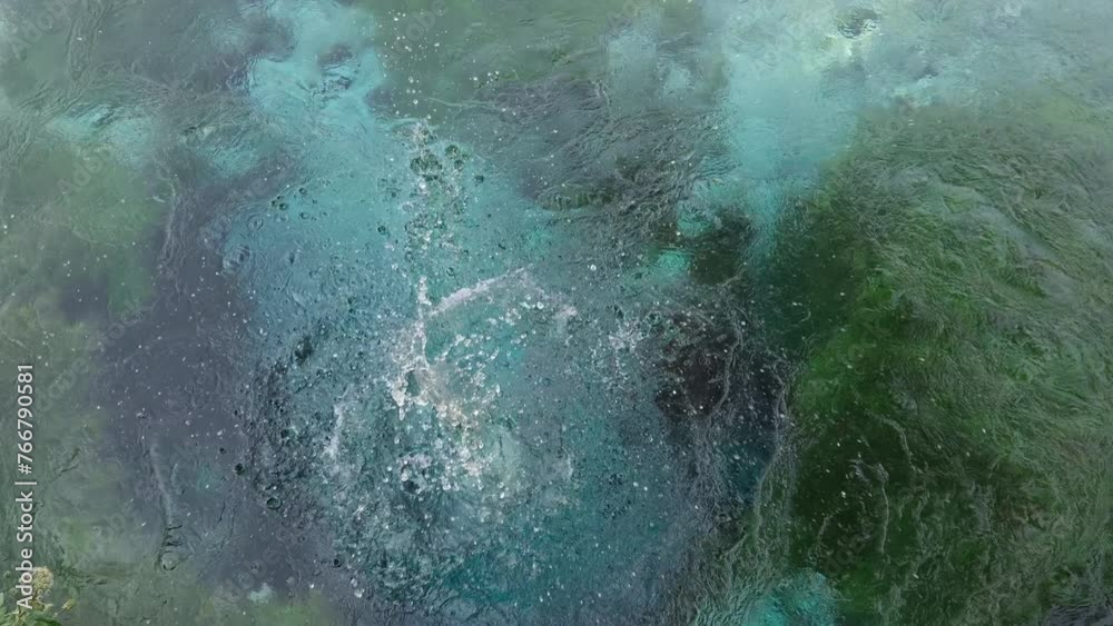 50 meters deep in The Blue eye or Syri i kalter, a natural phenomenon ...