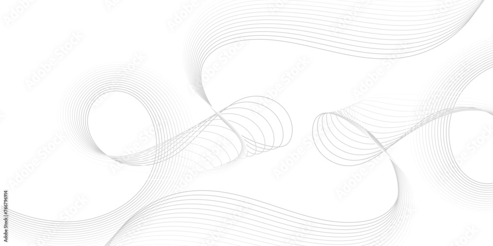 White wave curve lines banner background design. Abstract soft wave lines dynamic flowing gray ...