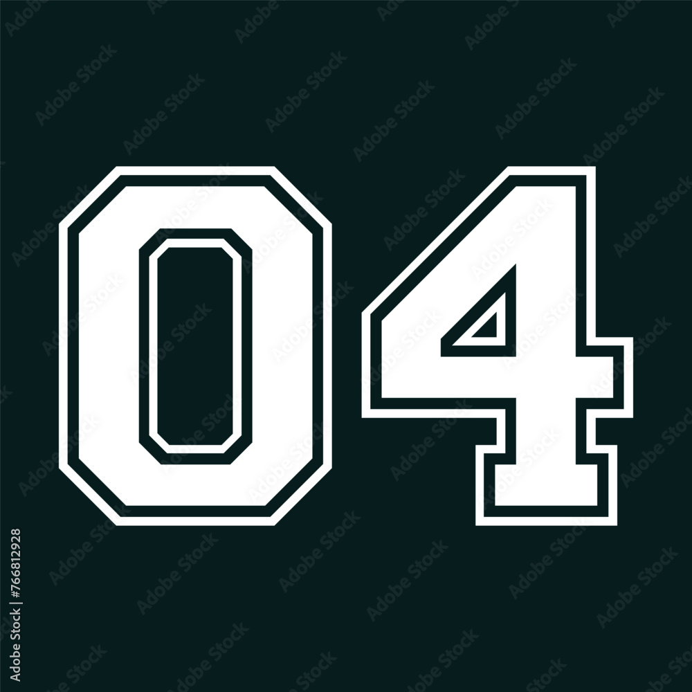 04 Classic Vintage Sport Jersey Uniform numbers in black with a black ...