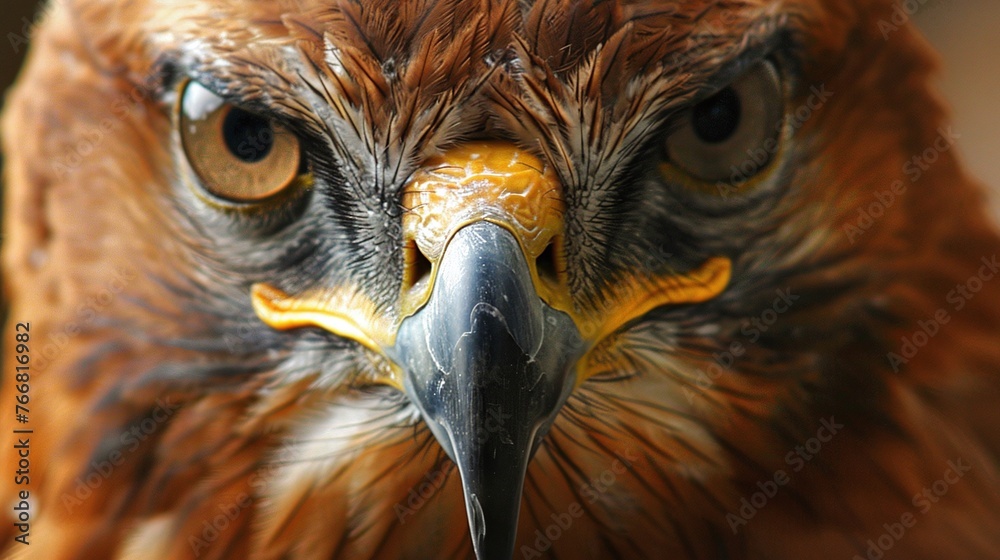 majestic hawk eagle face closeup, fierce predator, wildlife nature ...