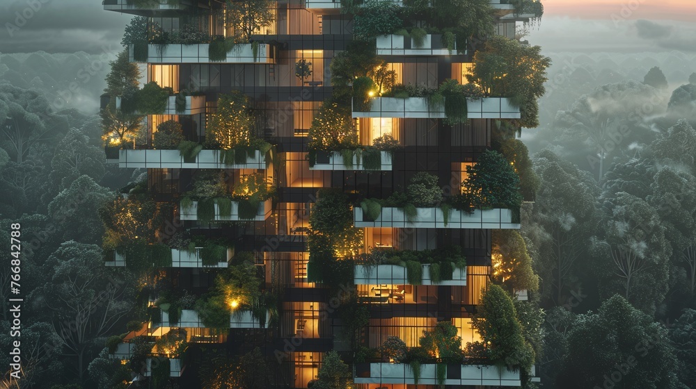 eco-friendly building in an urban environment with sustainable ...